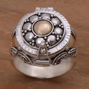 Handcrafted | Jewelry | Gold Accented Sterling Silver Poison Ring ...
